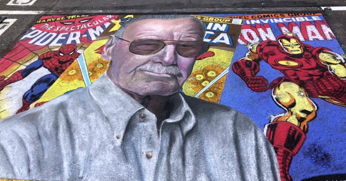 Ken Mullen Wins Tempe Arts Prize for Stan Lee Chalk Drawing