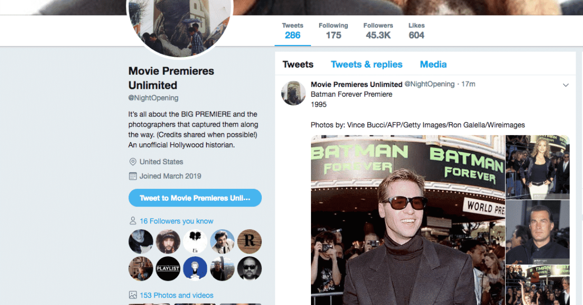 Movie Premieres Unlimited is a Great Twitter Time Capsule