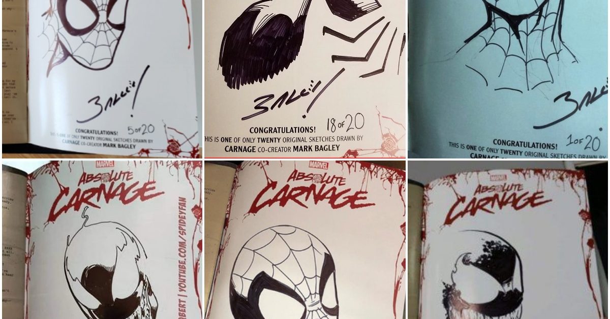 Now 6 Out Of 20 Absolute Carnage Mark Bagley Back Cover Sketches Have ...