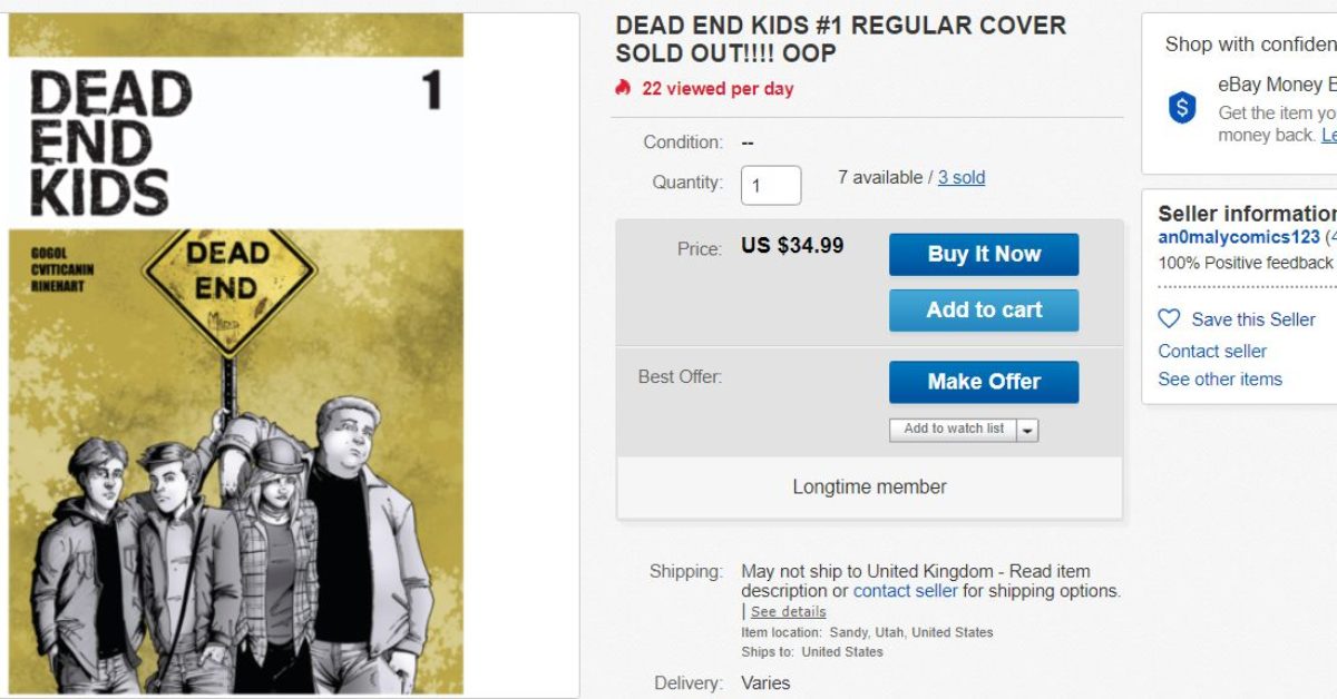 Dead End Kids #1 Sells Out Ahead of Release, $35 on eBay Already - How ...