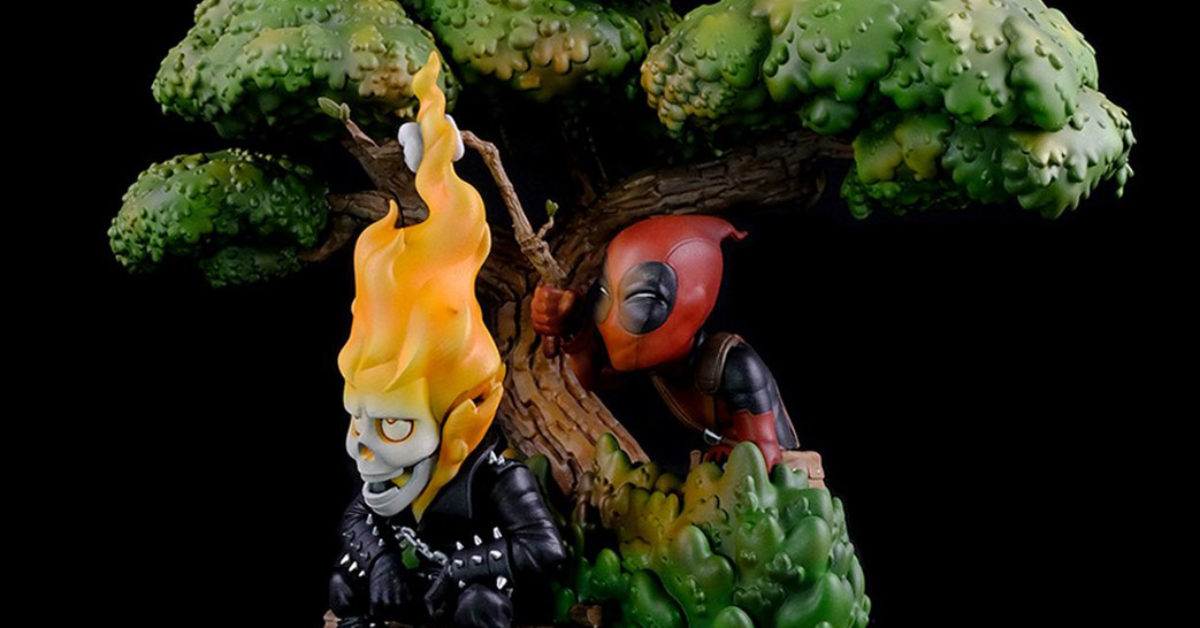 Deadpool Goes Camping with Ghost Rider in New Q-Master Statue