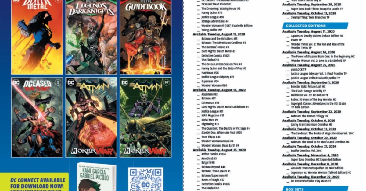 DC Comics Replaces Print Previews With Checklist Posters