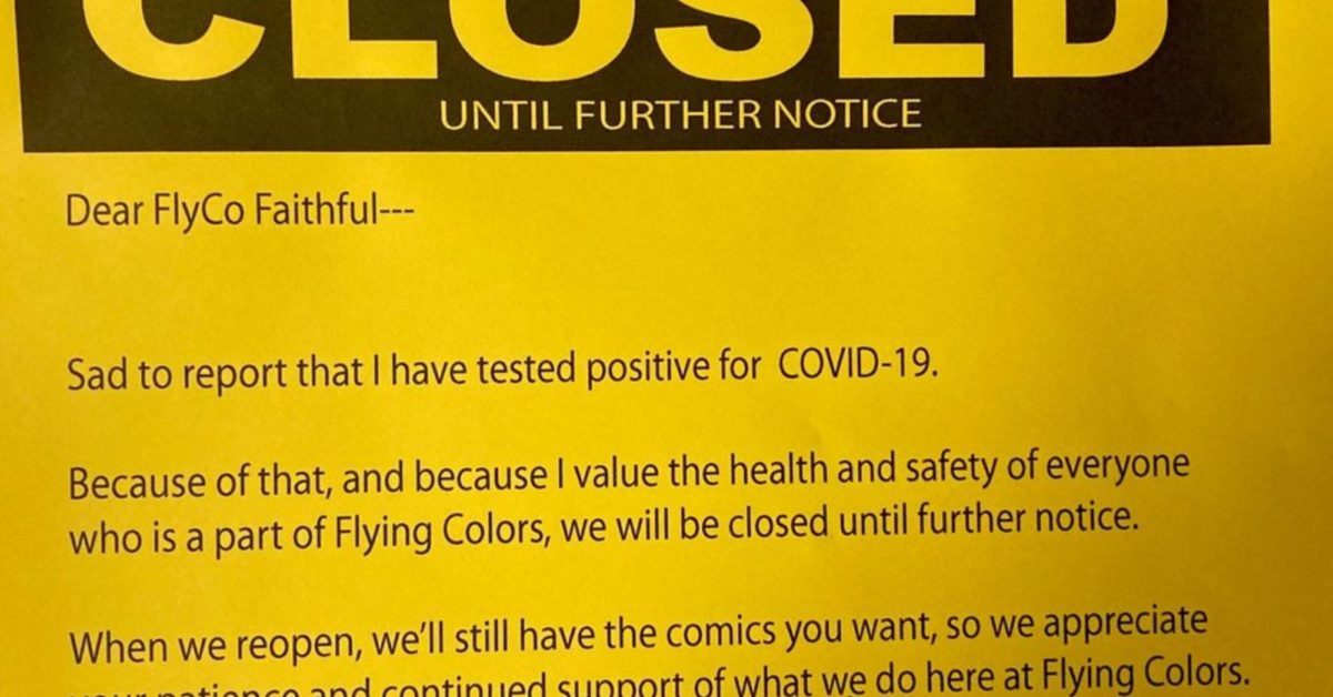 Joe Field Closes Flying Colors Comics For a Little After COVID Test