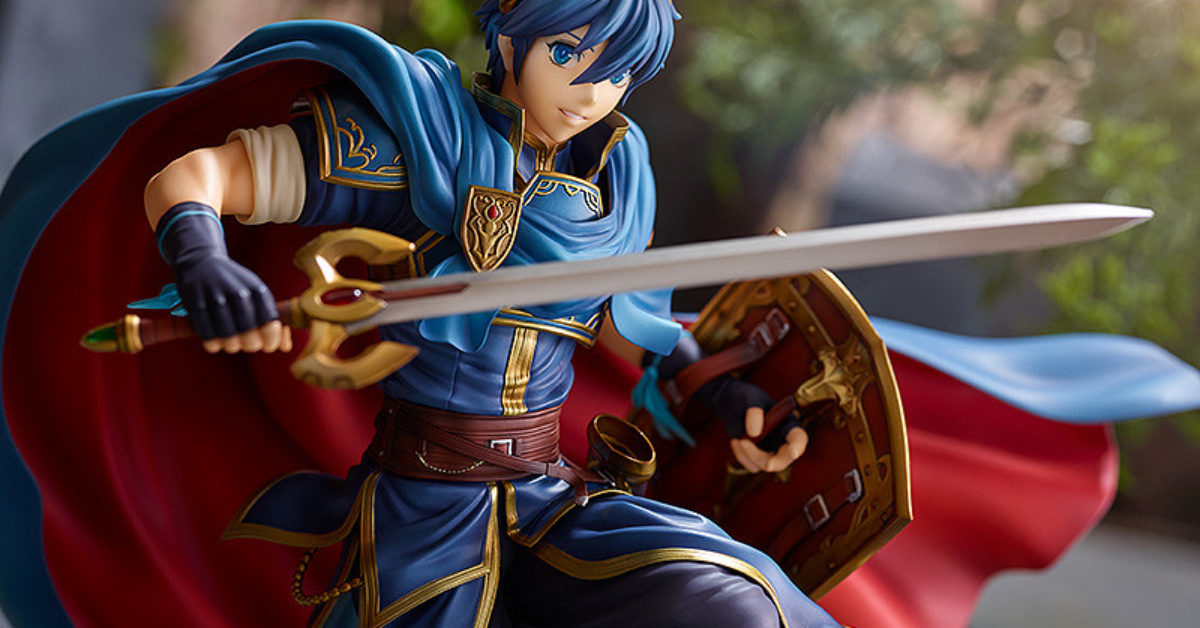 Fire Emblem Marth Raises His Sword With Intelligent Systems Statue