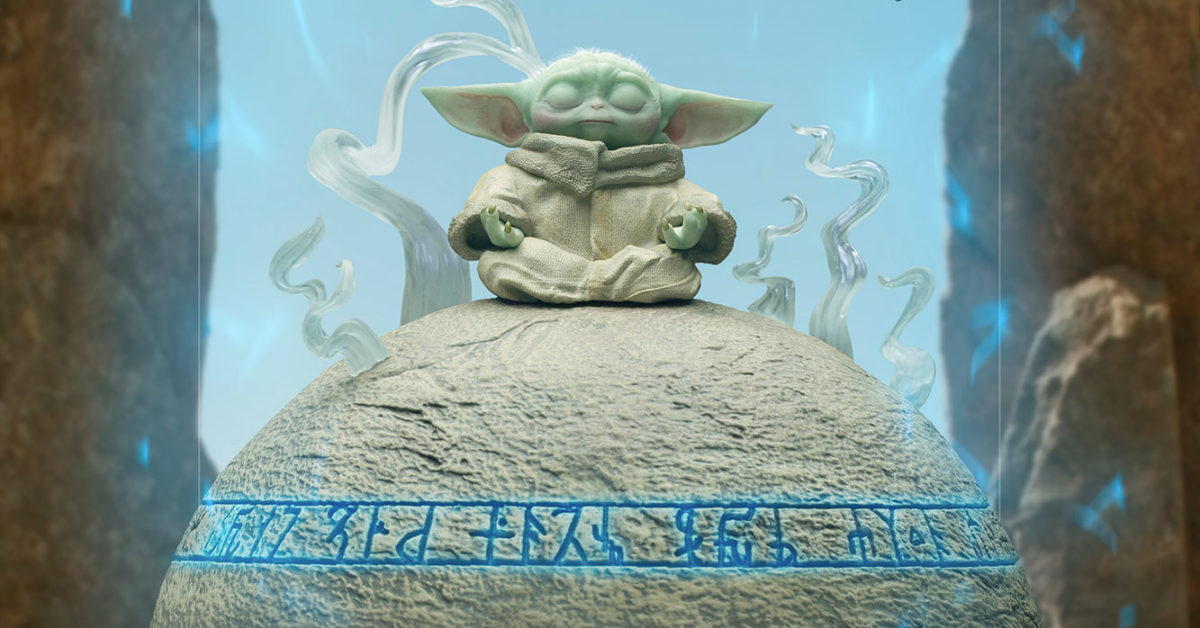 The Mandalorian Grogu Makes Contact With Iron Studios Newest Statue