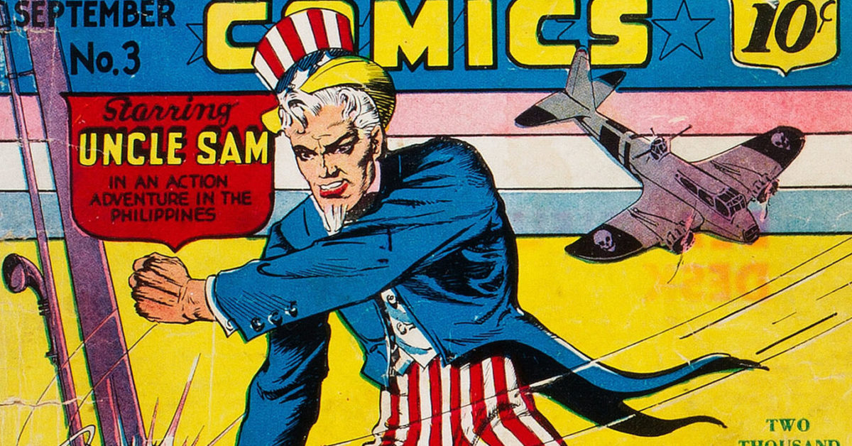 Eisner, Fine on Uncle Sam as Superhero in National Comics, at Auction