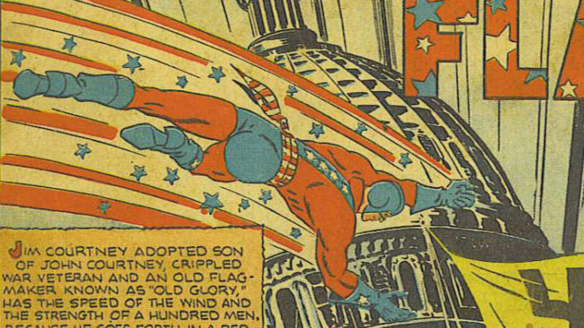 The Flag Takes Star Spangled Flight in Our Flag Comics, Up for Auction