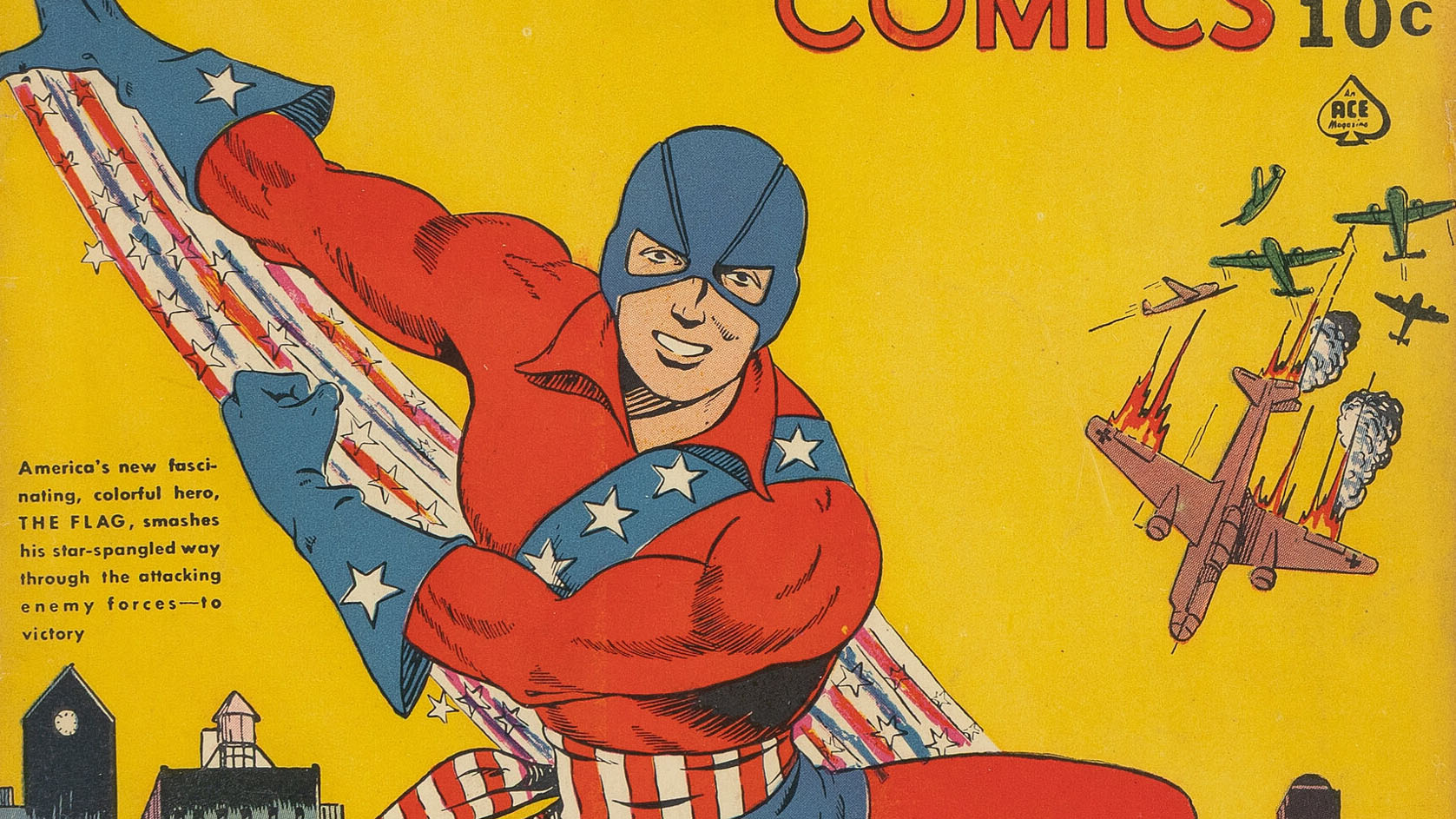 The Flag Takes Star Spangled Flight in Our Flag Comics #2, at Auction
