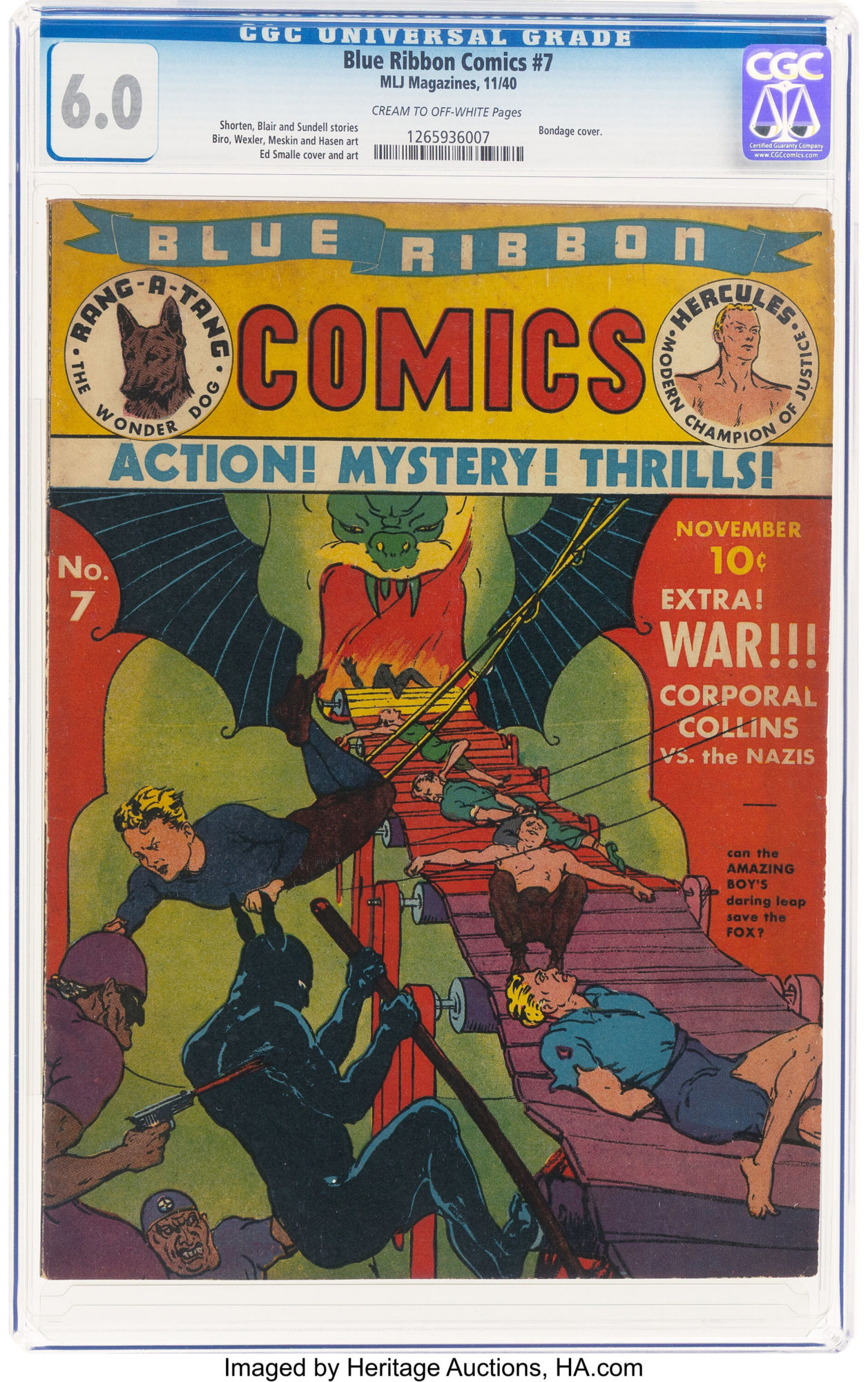 Rang-A-Tang the Wonder Dog and More, Blue Ribbon Comics, at Auction