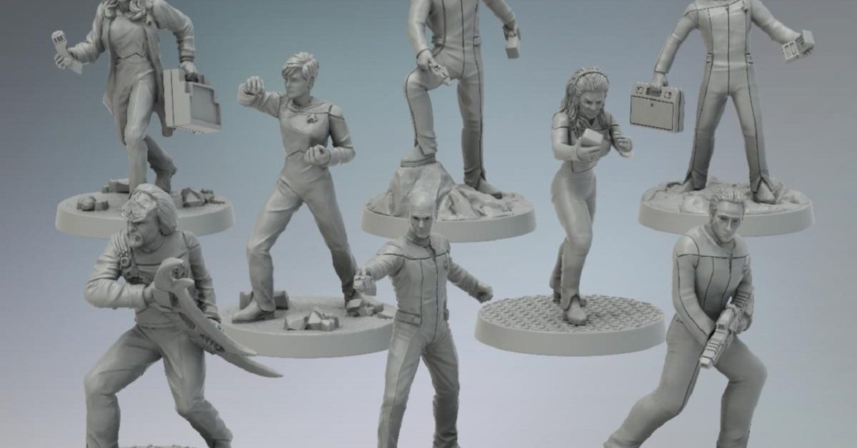 Modiphius Launches Star Trek Adventures TNG Crew Miniatures