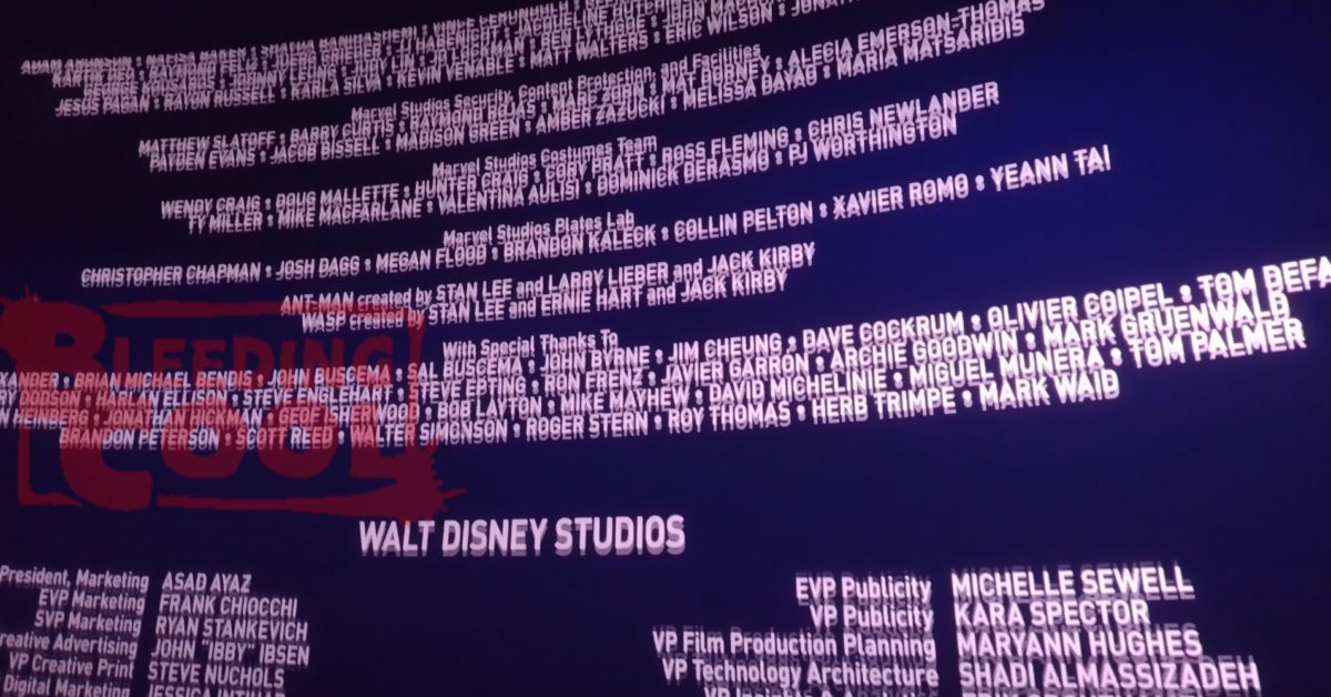 Comic Creators' Thanks In Ant-Man And The Wasp: Quantumania Credits