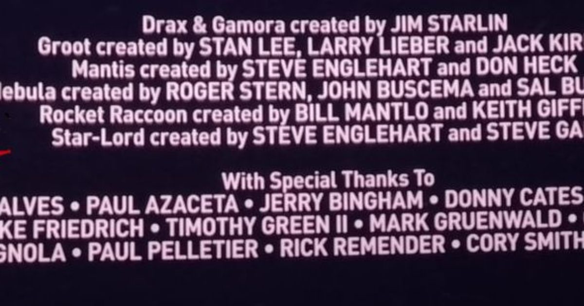 The Full Comic Book Creator Credits In Guardians Of The Galaxy Vol 3
