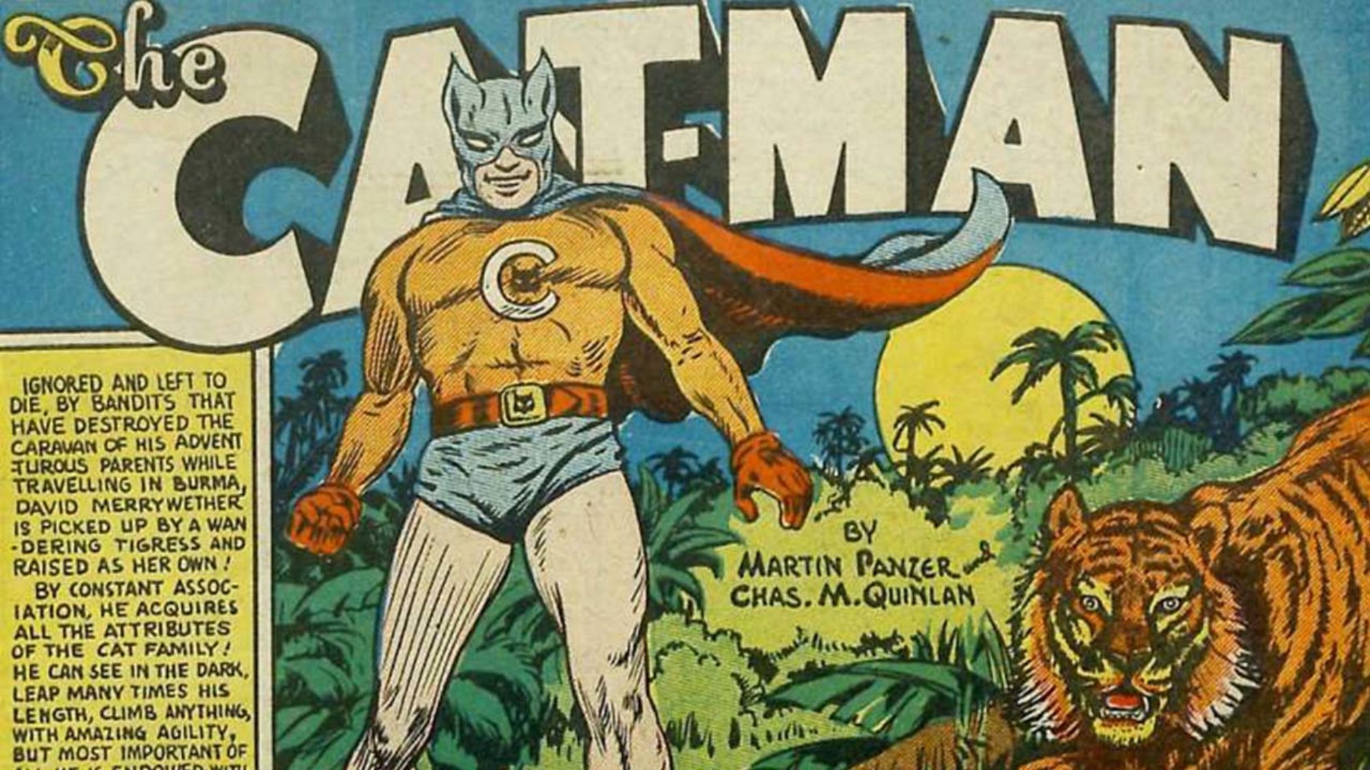 Charles Quinlan's Spectacular Work on Cat-Man Comics #1, at Auction