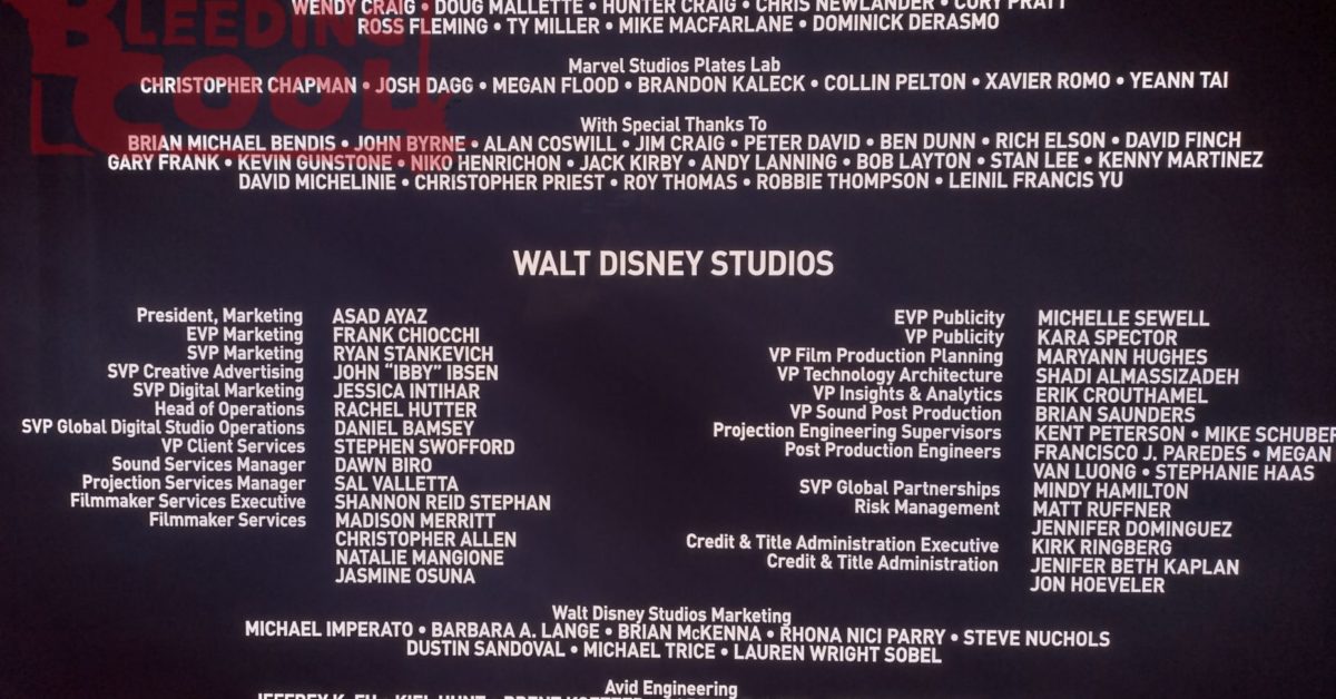 The Comic Creators "Special Thanks" List for Secret Invasion S01E01