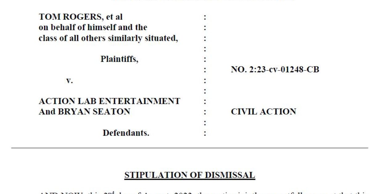 Comic Creators Pull Lawsuit Against Action Lab, But Plan To Refile