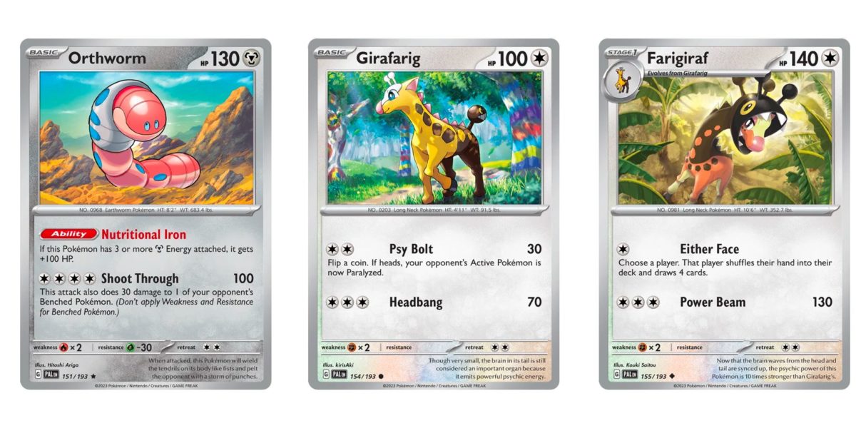 Cards Of Pokémon TCG: Paldea Evolved Part 33: Orthworm & Farigiraf