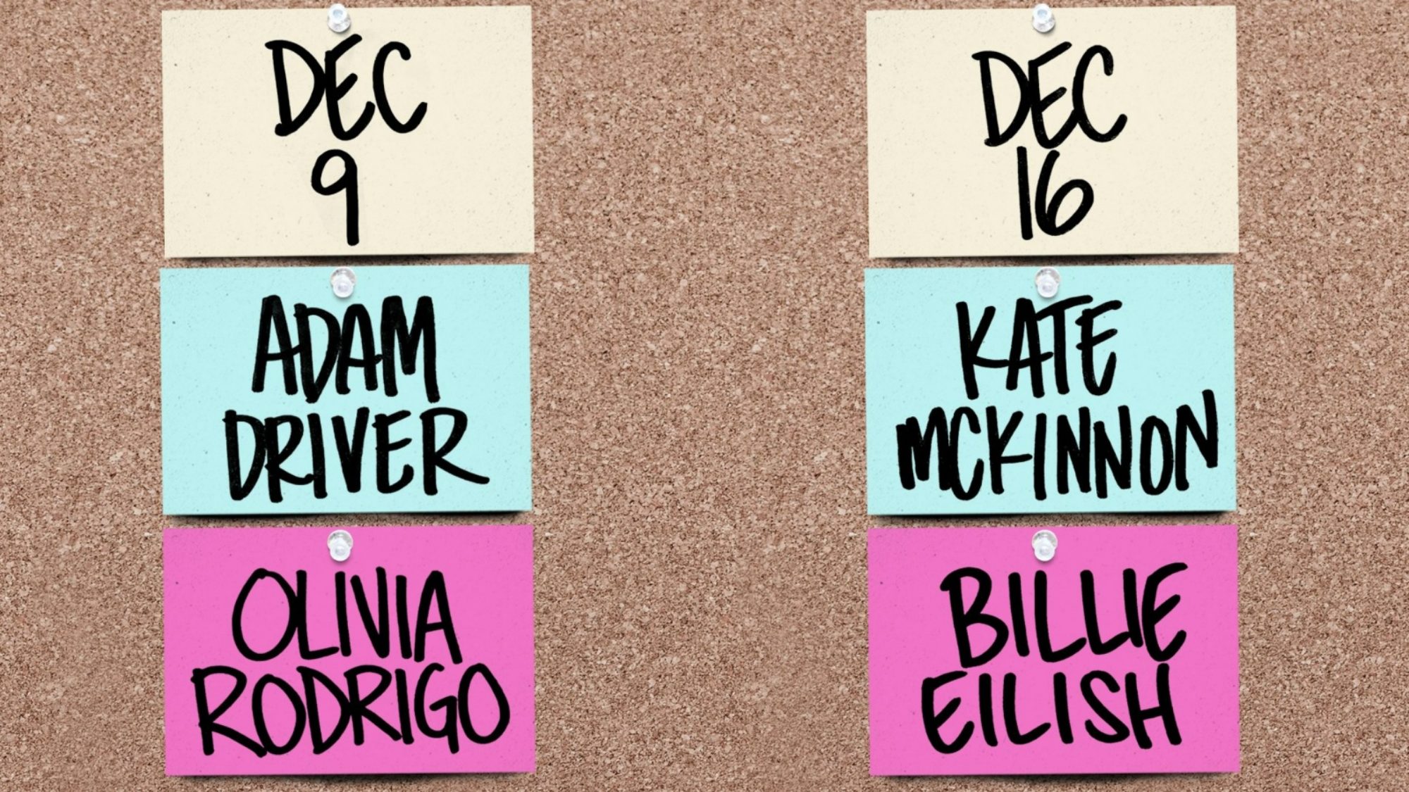SNL 2023: Adam Driver, Olivia Rodrigo; Kate McKinnon, Billie Eilish SNL 2023: Adam Driver, Olivia Rodrigo; Kate McKinnon, Billie Eilish