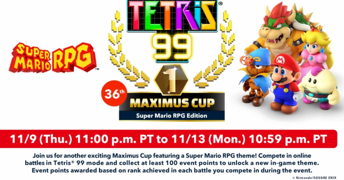 Super Mario RPG Becomes The Latest Tetris 99 Maximus Cup