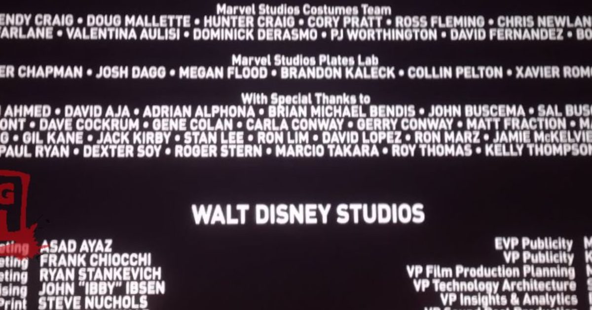 "Special Thanks" to Comic Creators in The Marvels Movie Credits