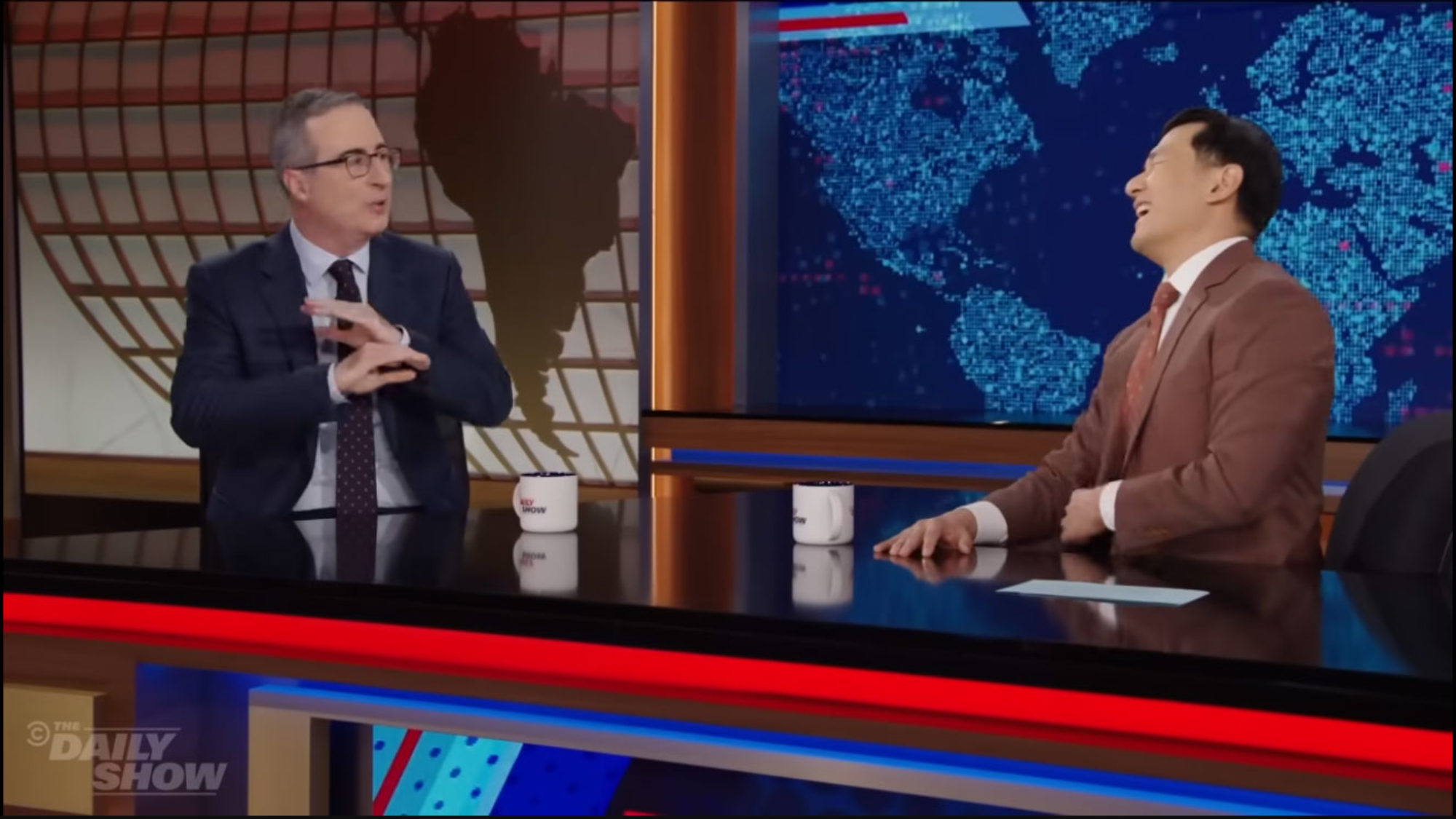 The Daily Show: Ronny Chieng, John Oliver Discuss Learning Reporting