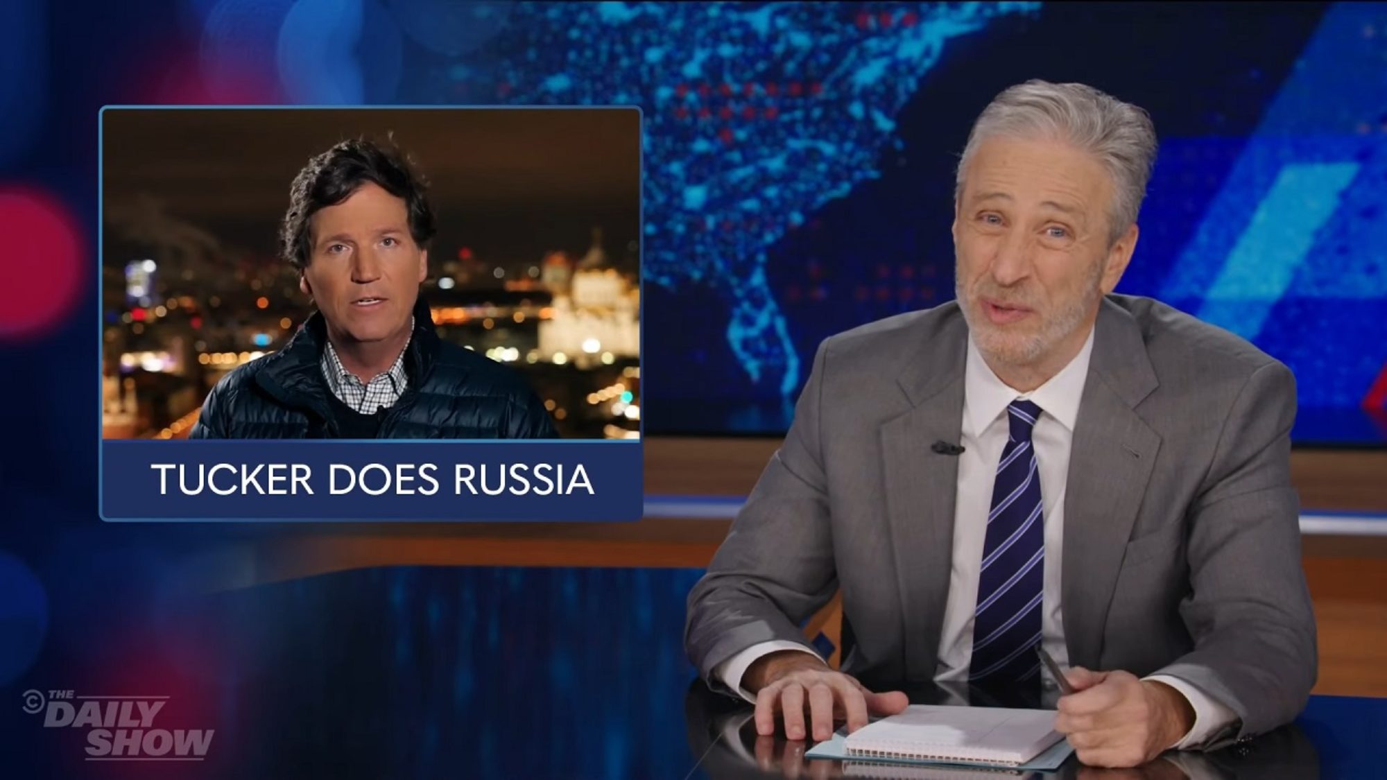 The Daily Show: Jon Stewart Calls Out Tucker Carlson for Putin Talk