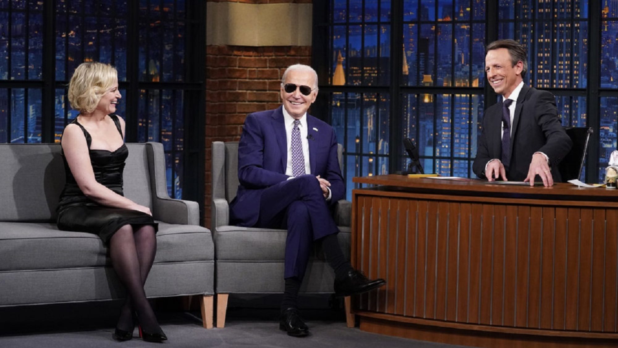 Amy Poehler, President Biden Celebrate Seth Meyers' 10th Anniversary