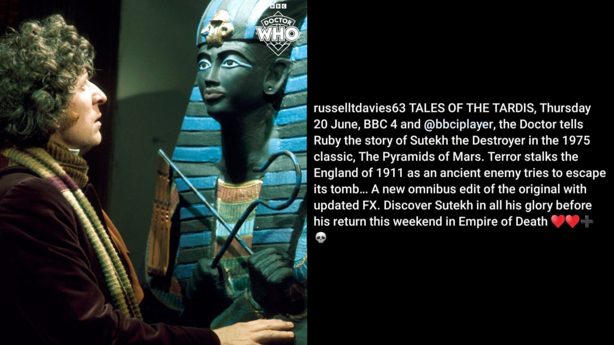 Doctor Who: New "Pyramids of Mars" Edit, Updated FX Set for "Tales"