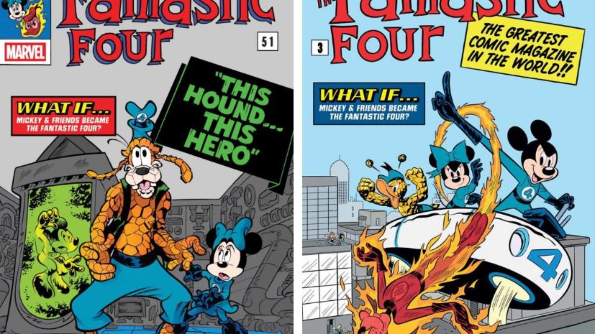 Mickey & Minnie Mouse, Donald Duck & Goofy Do The Fantastic Four