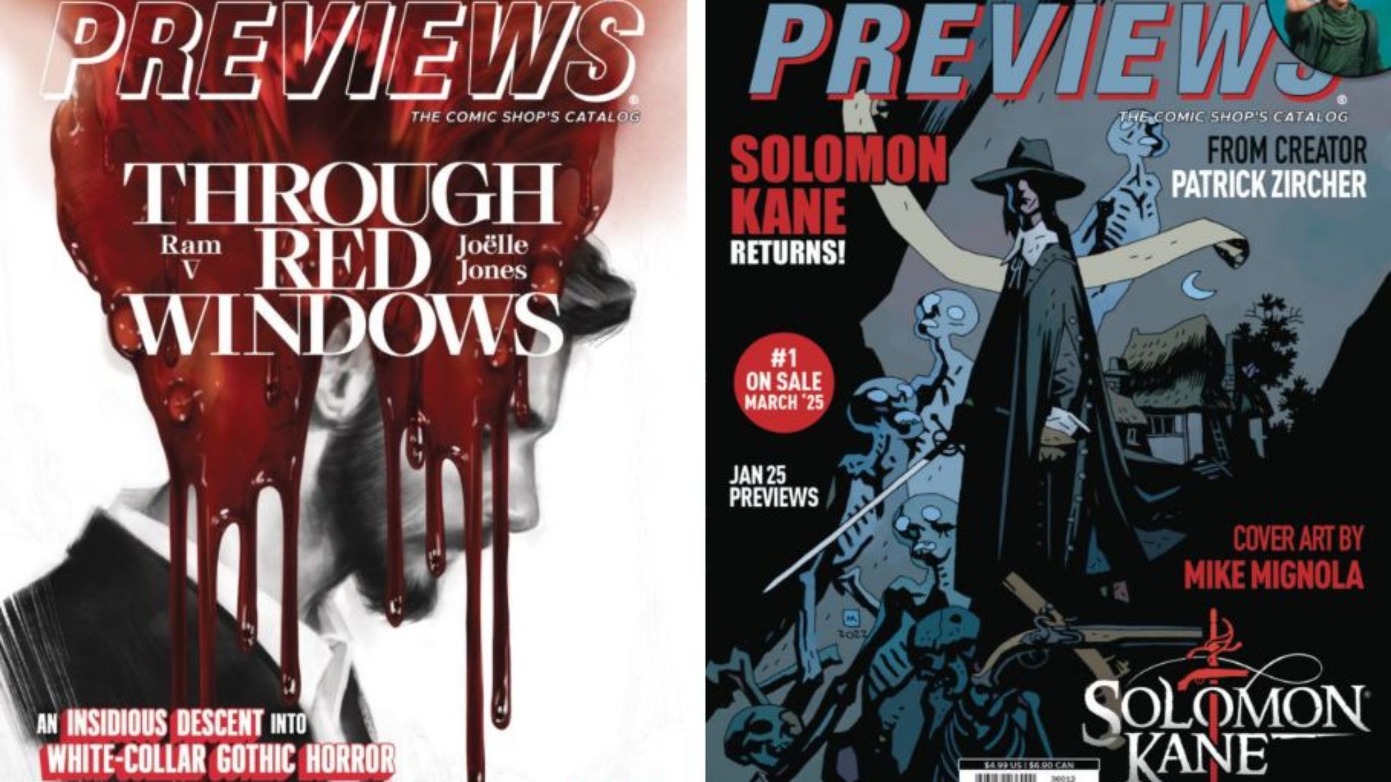 Solomon Kane & Through Red Windows on Next Diamond Previews Cover