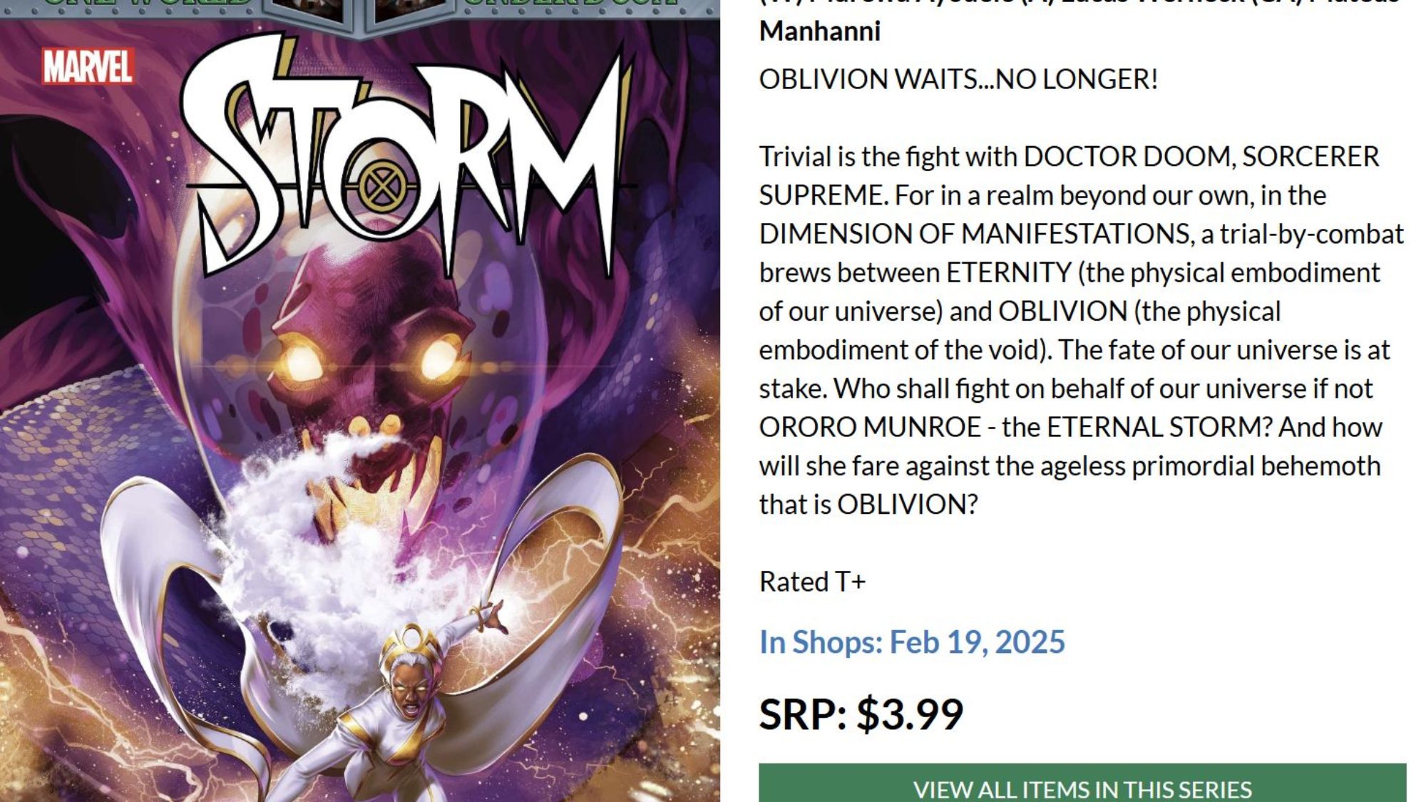 Marvel In 2025: Eternal Storm... But Who Would Trade Away Immortality?