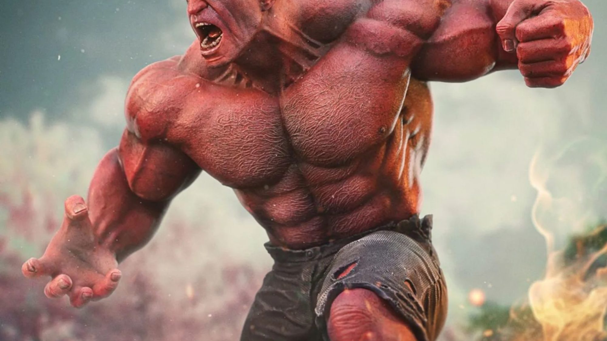 The Fury of the Red Hulk Smashes with New Iron Studios Statue