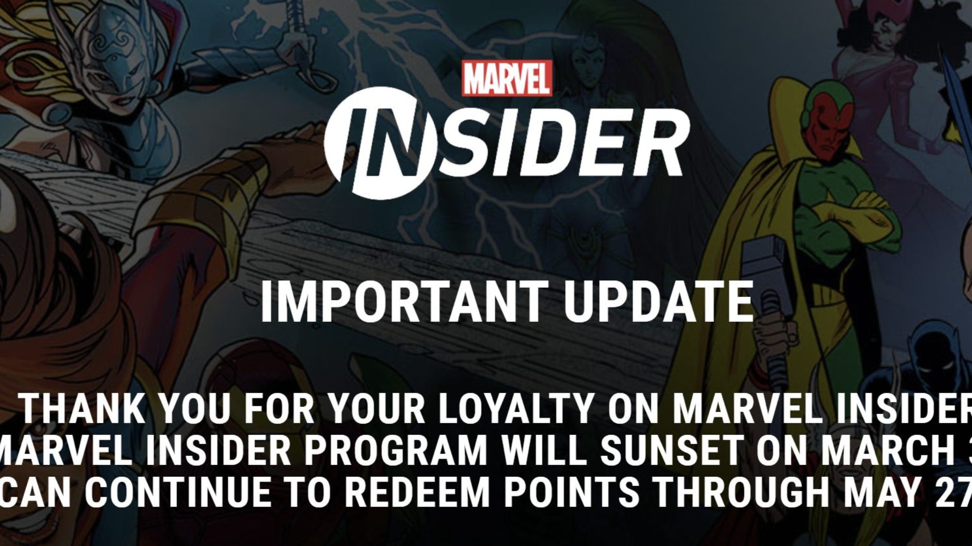 Marvel Scraps Their Marvel Insider Rewards Program Next Week