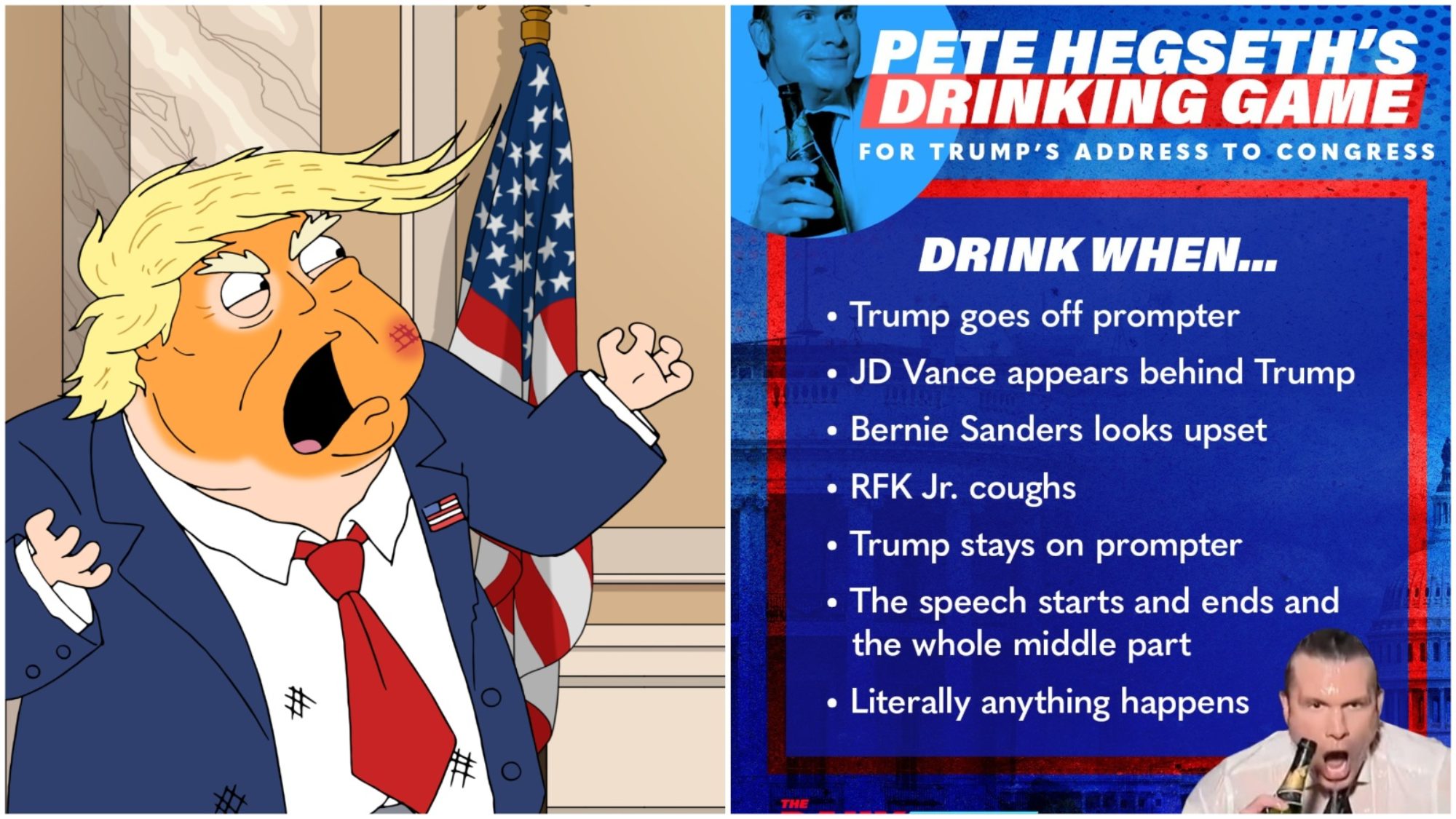 The Daily Show Dedicates Trump Speech Drinking Game to Pete Hegseth