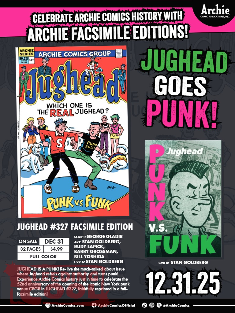 When Jughead Went Punk In Archie Comics December 2025 Full Solicits