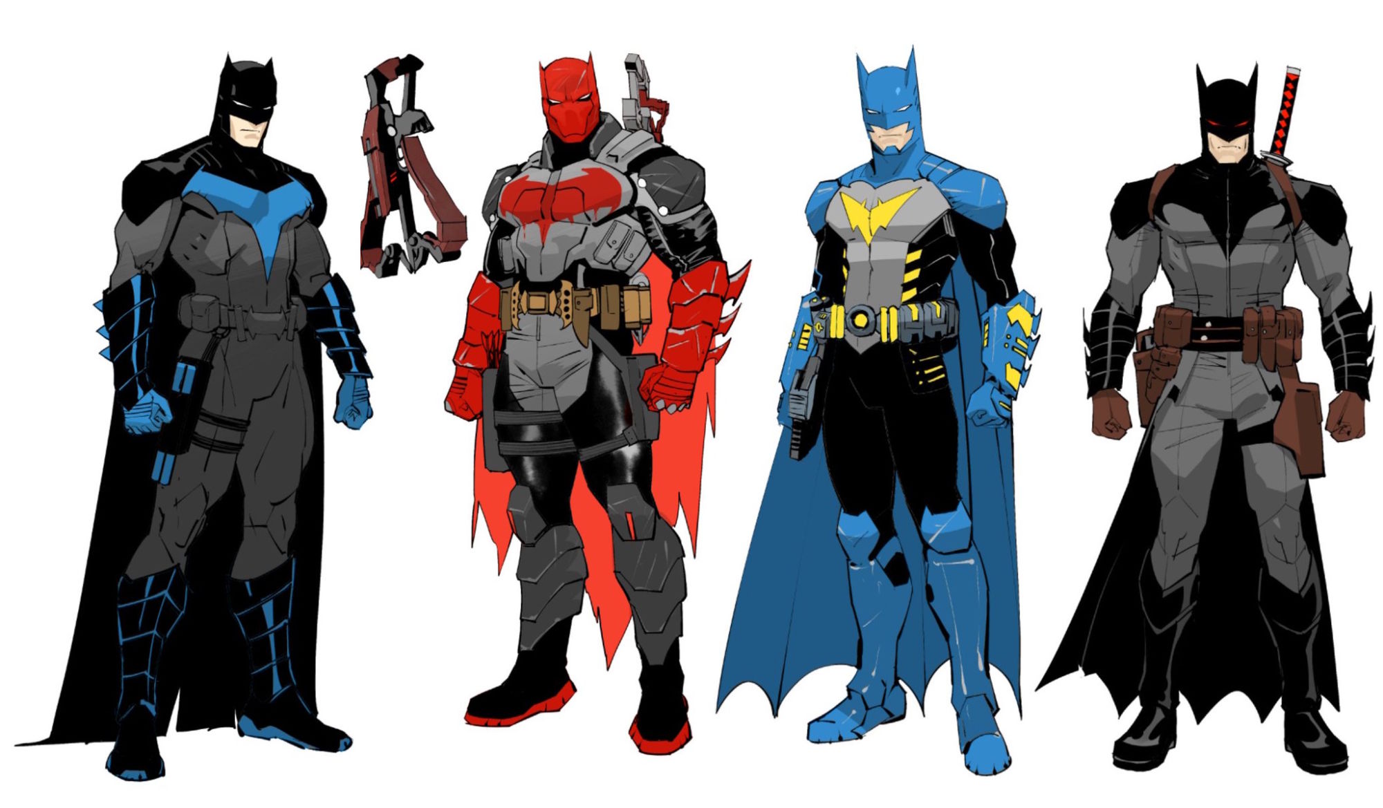 Dan Mora's Designs For All The Robins If They Grew Up To Be Batman