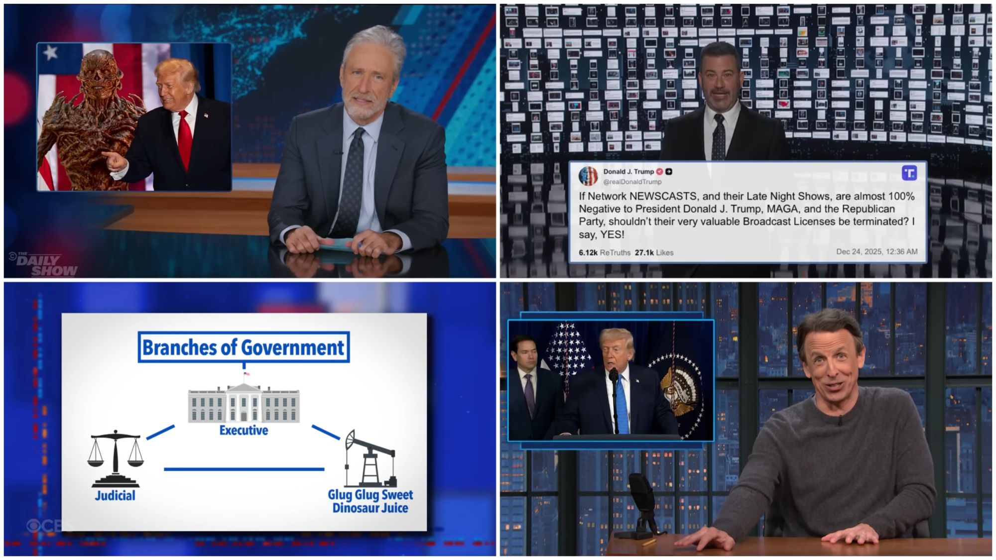 Late-Night Takes on Trump/Venezuela, Kennedy Center Ratings & More